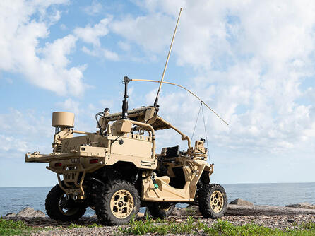 RF-9800W High-capacity Wireless Tactical Networking Device installed on ...