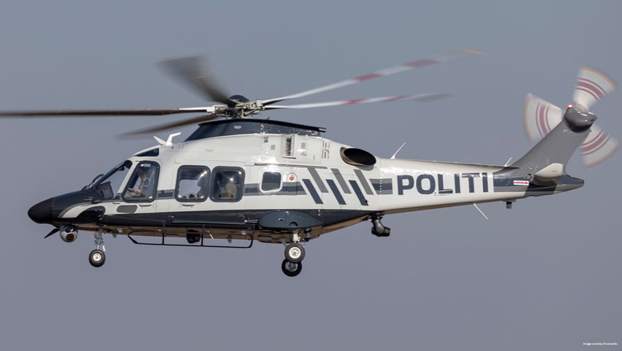 WESCAM MX-15 on Leonardo AW169 Oslo Politi side view